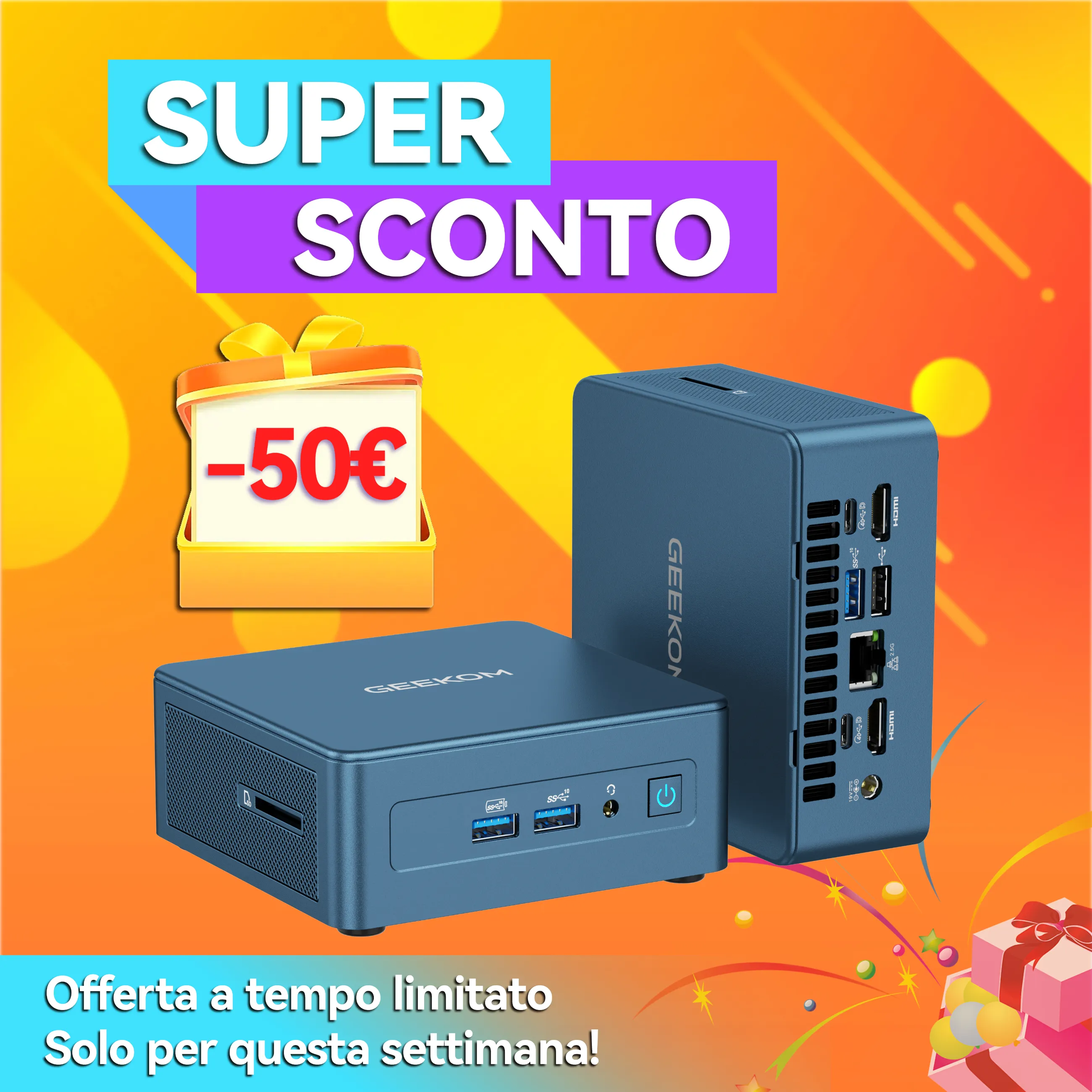 GEEKOM Mini IT13 Mini PC con Intel Core i9-13900HK di 13a generazione
